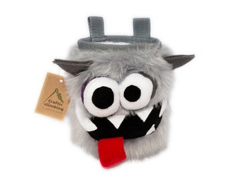 Green Five Toothed Monster Chalk Bag by CrafticClimbing on Etsy