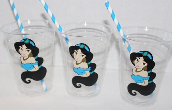 Straw Cup Disney Princess Jasmine Princess Party Cups