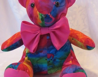 Rainbow teddy bear | Etsy