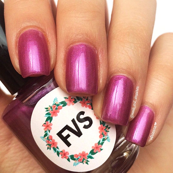 Wild Iris Hot Pink Purple Nail Polish Vegan Nail By Fvsnailpolish