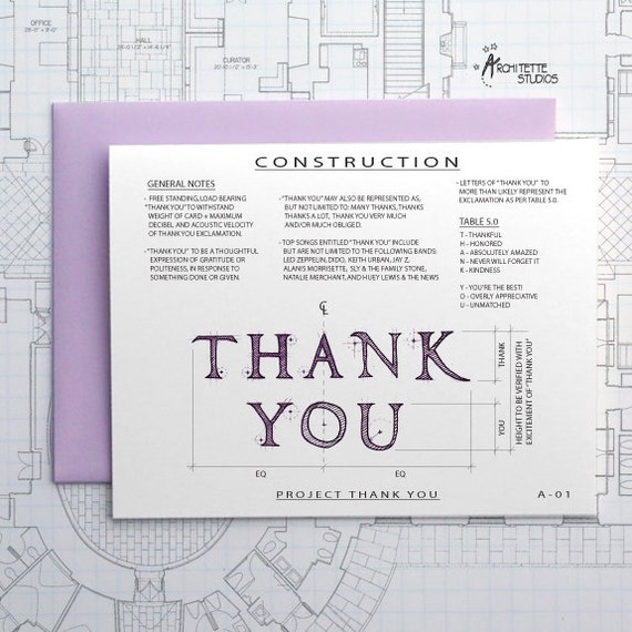 Project Thank You Blank Architecture Construction Card