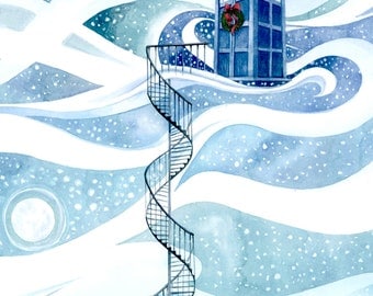 Tardis Snowflake Cross Stitch Border Pattern from Doctor Who