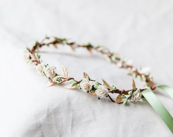 Green leaf crown | Etsy