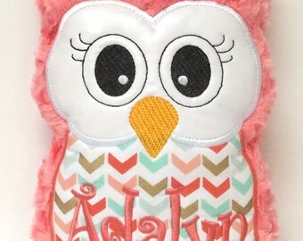 Bright Yellow Plush Owl Reading Buddy Pillow by MonogramPerfect