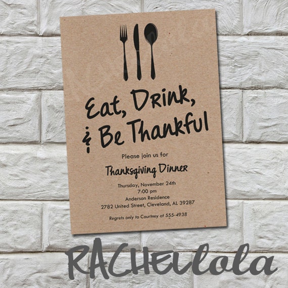 Items Similar To Kraft Thanksgiving Dinner Invitation Friendsgiving