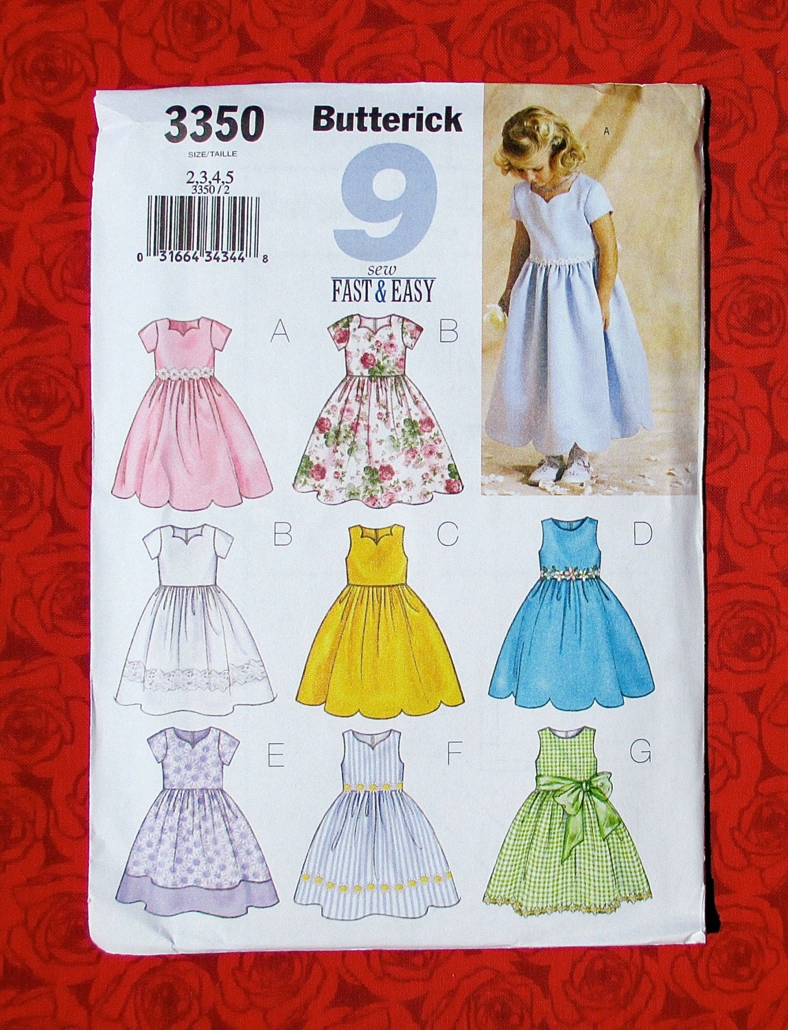 Butterick Easy Sewing Pattern 3350 Formal Dress Dirndl Skirt