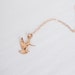 Rose Gold Hummingbird Necklace Rose Gold Bird Necklace Gift