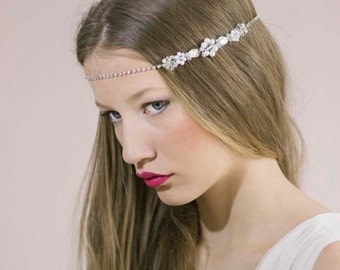 Silver Head Chain Wedding Head Chain Rhinestone Headpiece