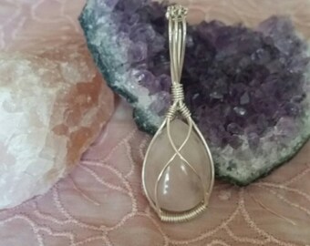 Items similar to Large Red Ruby teardrop wire wrapped pendant necklace ...