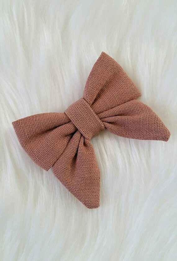 Items similar to Sailor bow Mauve baby bow rustic on Etsy