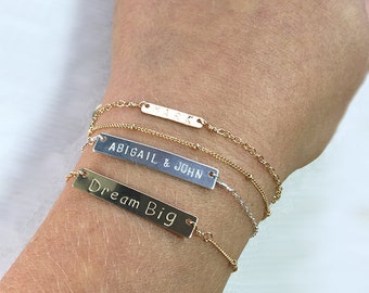 Name plate bracelet | Etsy