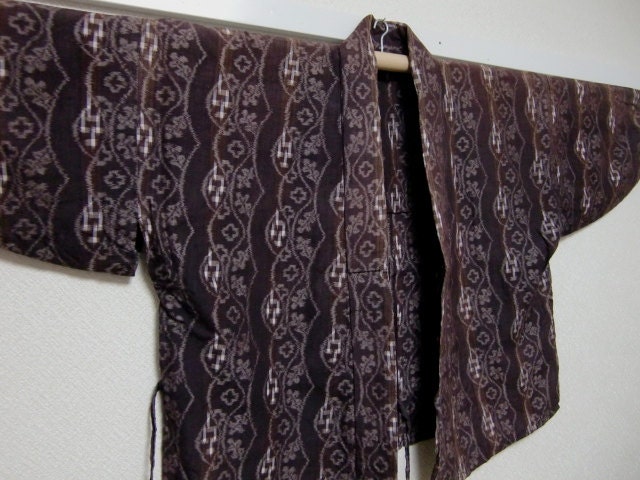 vintage Japanese work wear “HIPPARI” “KASURI” “HAORI” japanese ikat ...