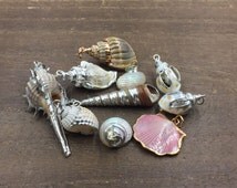 Unique sea shell pendant related items | Etsy