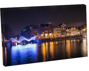 Items similar to Photo of Red Bridge in Amsterdam in The Netherlands ...