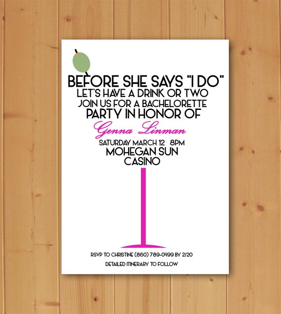 Items Similar To Bachelorette Party Invitation Bachelorette Party