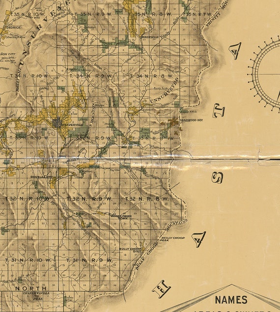 Map of Trinity County California from surveys CA 1894.