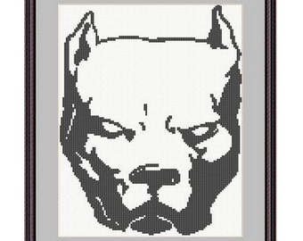 Pitbull cross stitch | Etsy