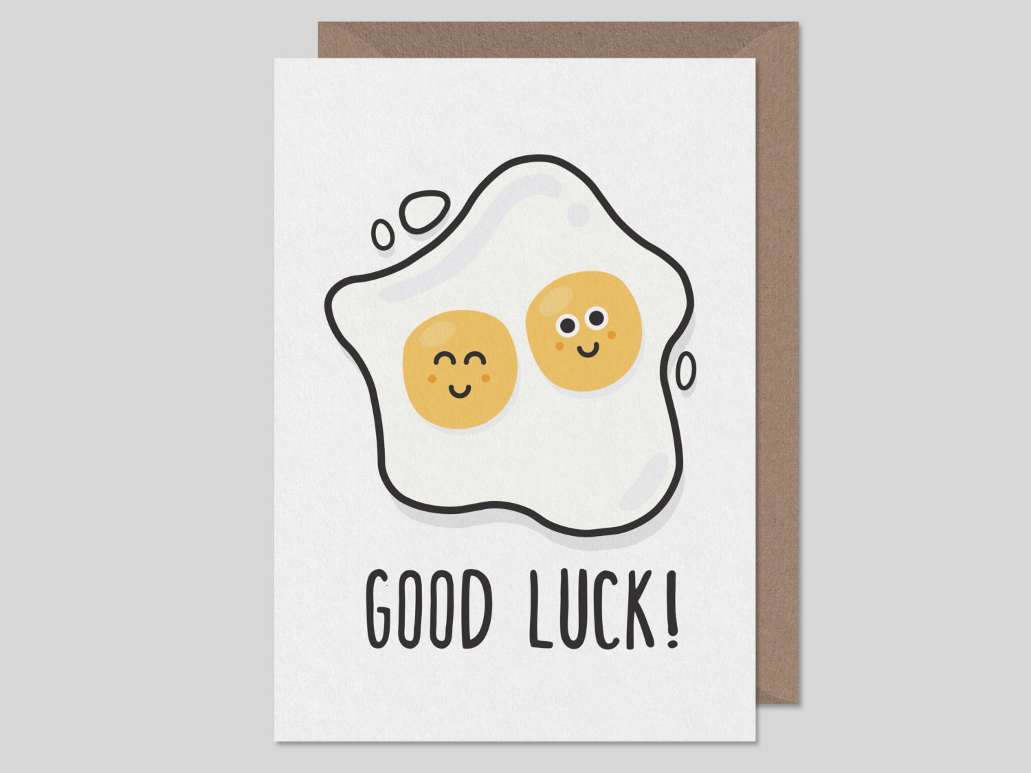 Good Luck card. Cute Good Luck card. Double yolker. egg card.