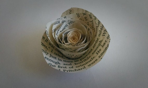 Book Page Roses Set of 12 Paper Roses Paper by FancyMadeFits
