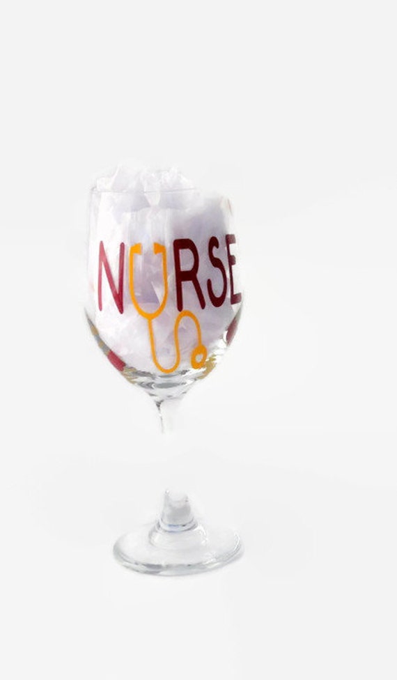 Nurse Wine Glass Custom Wine Glass Funny By Mamadcraftycreations
