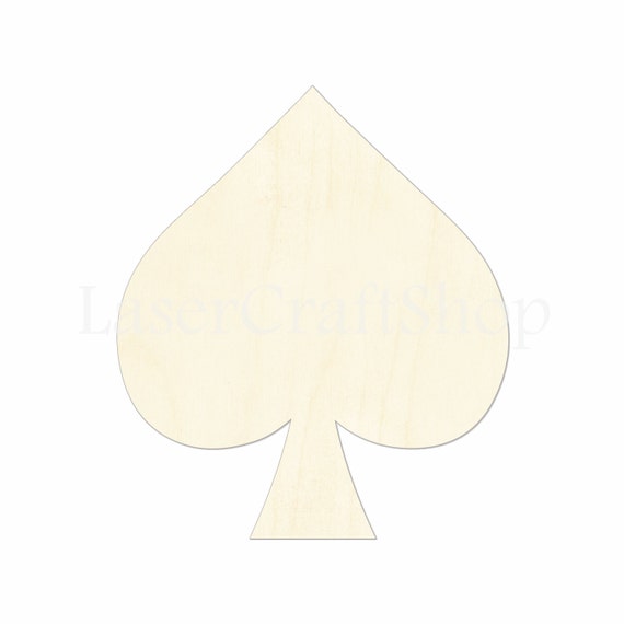 Spades Cards Suit Symbol Wooden Cutout Shape Silhouette Gift