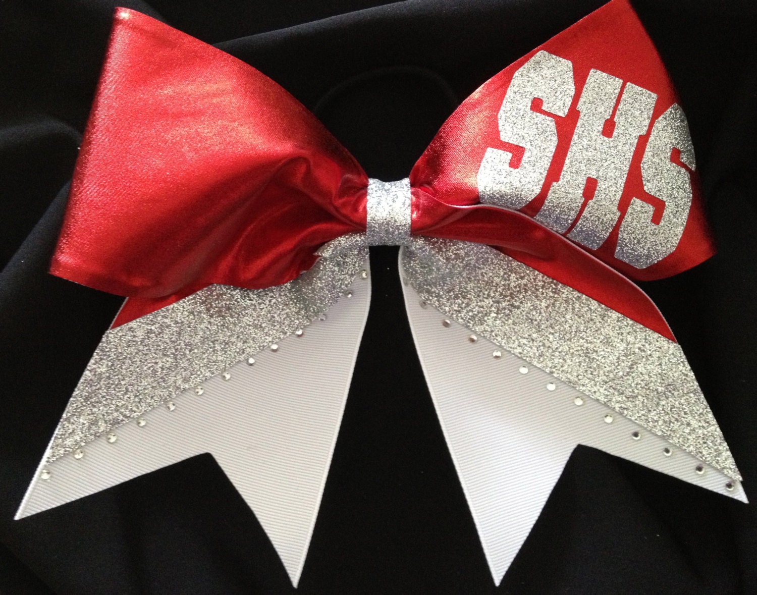 Custom Rhinestone Glitter Competition Cheer Bow