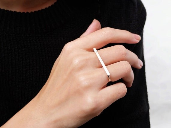 double finger band ring adjustable ring minimal ring double