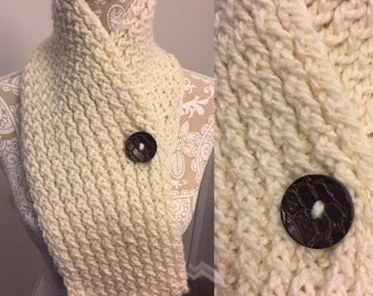 Items similar to Exquisite Bamboo Cabled Cream Scarf on Etsy