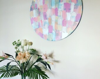 Round canvas art | Etsy