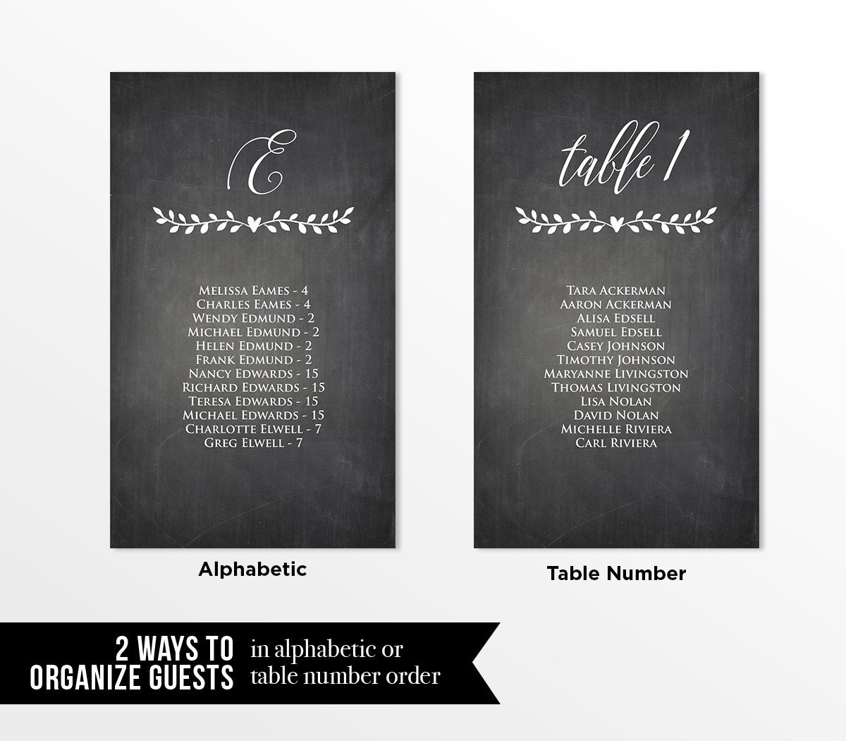 Wedding Seating Chart Template Instant Download DIY