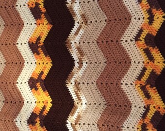 Orange afghan | Etsy