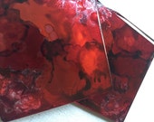 Alcohol ink metal work and fluid art for home & by OrganicEdges