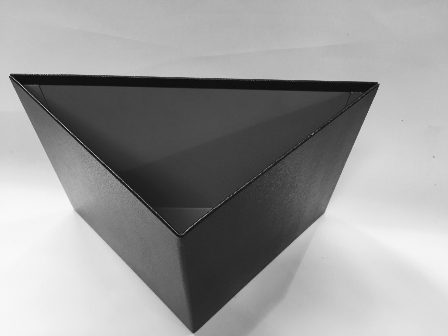 Small Triangle Handmade Metal Planter, Black Coated Metal Finish