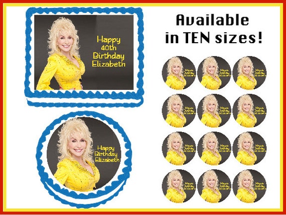 Dolly Parton Edible Birthday Cake Cupcake Cookie by Stickerfinds
