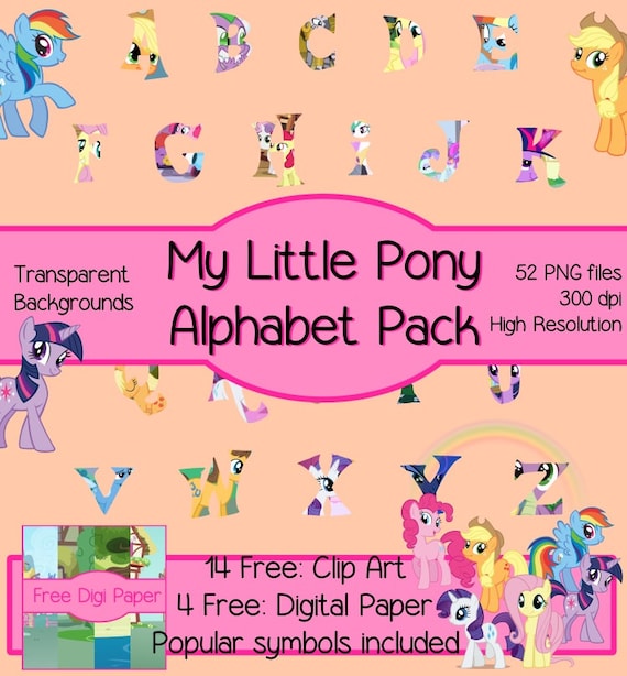 My Little Pony Alphabet Clip Art Scrapbook set by DigiArtCrafts