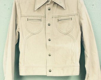 Tan denim jacket | Etsy