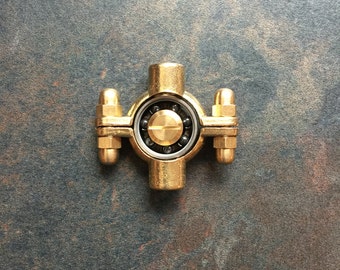 Hand made fidget toy. Brass hand spinner hybrid by StevesSpinners