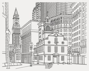 Boston landmarks | Etsy