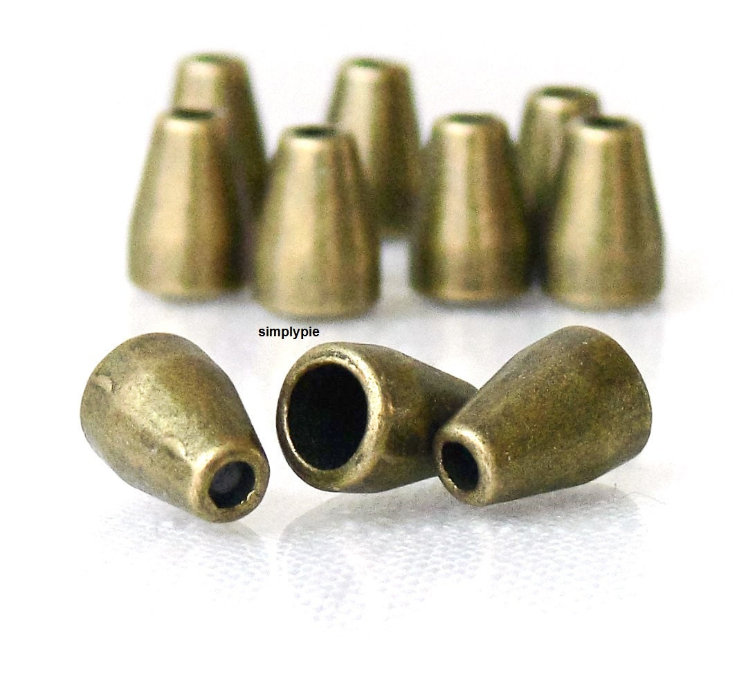 Antiqued Brass Metal Bead Cones 8x11mm 10 Pcs