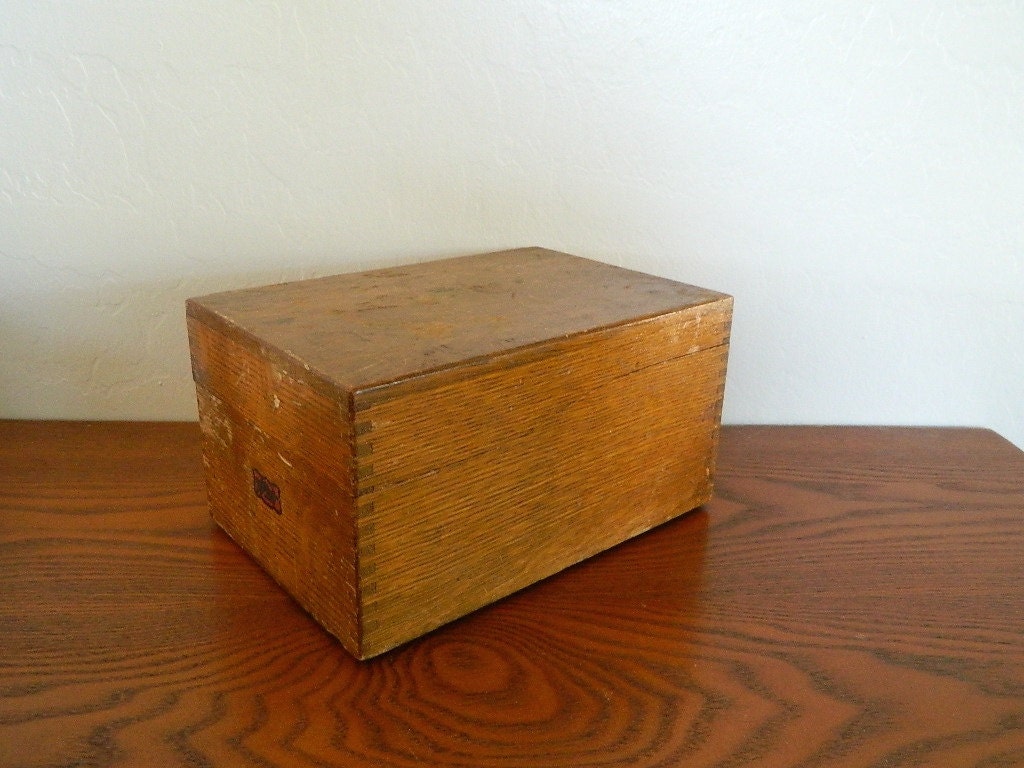 Weis Wood File Box – Recipe Box – Industrial Storage Box – Rustic ...