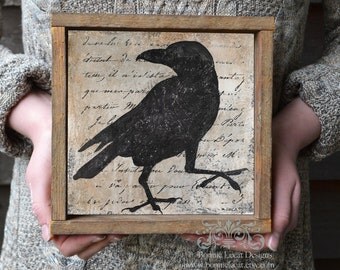 Folk art crow | Etsy