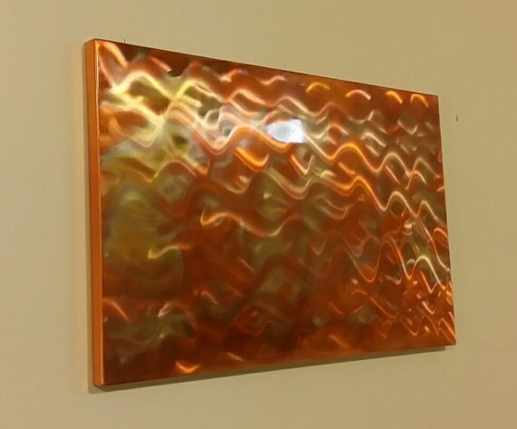 Flame painted copper Wall Art by copperdesign on Etsy