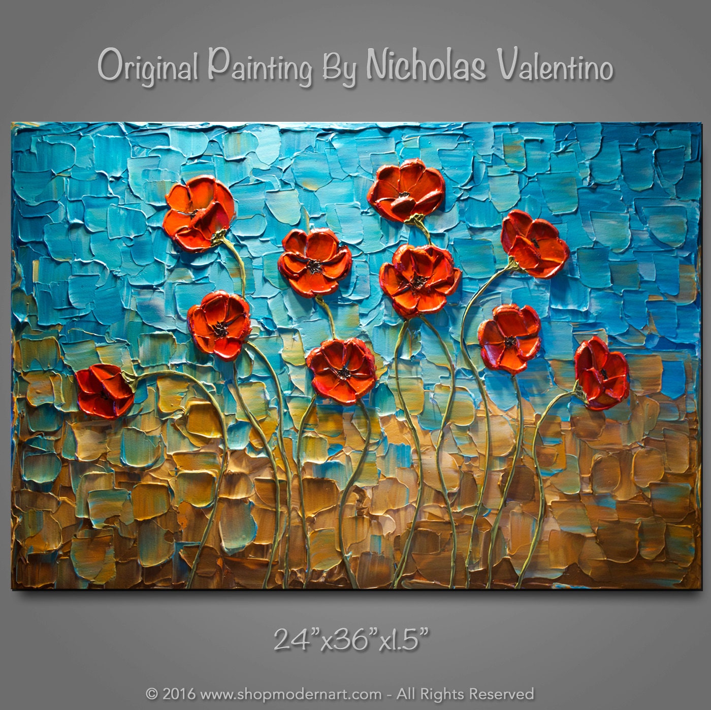 Large 36x24x1.5 Original Impasto Texture