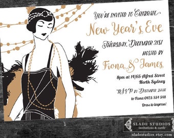 Flapper invitation | Etsy