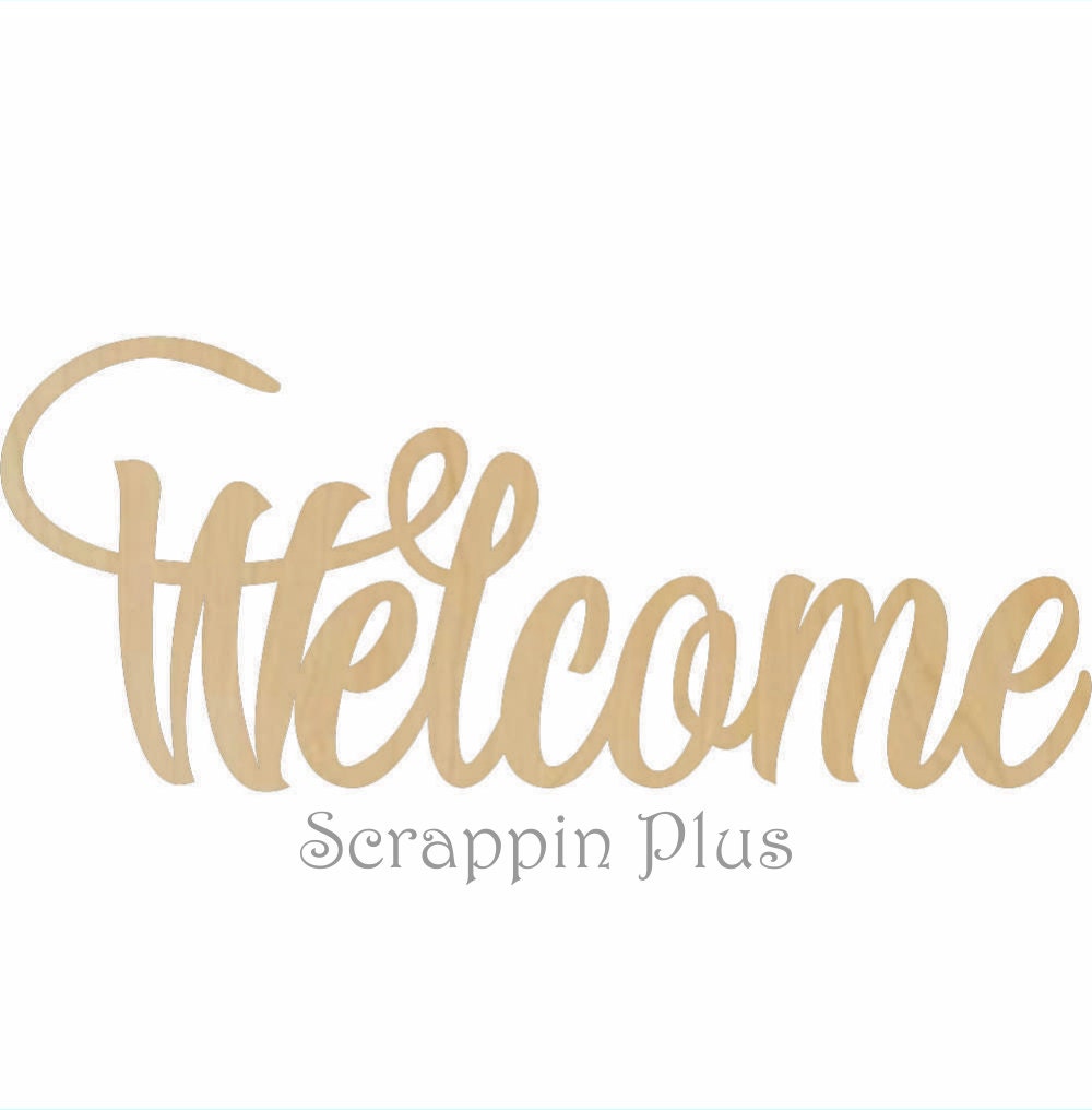 Welcome Wooden Letters Style2 1/8 Inch Welcome Sign