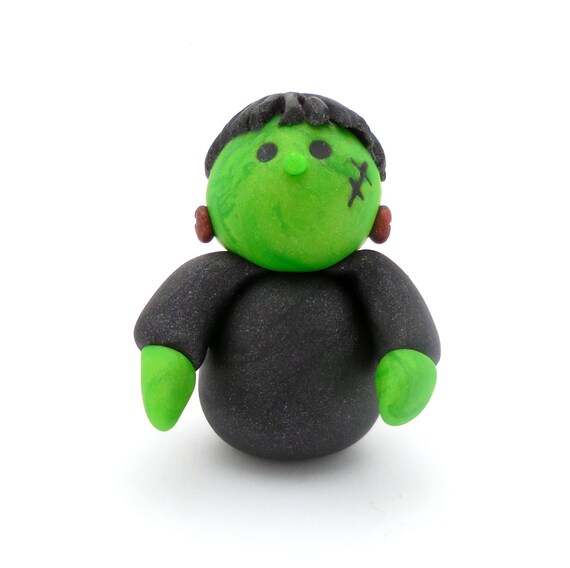 Polymer Clay Frankenstein Halloween Figurine by neiceysclaythings