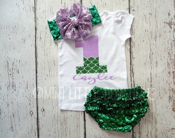 Mermaid 1st birthday outfit | Etsy