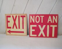 Unique exit sign related items | Etsy