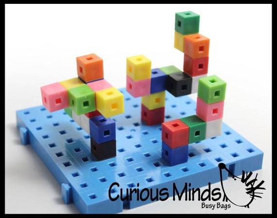 Snap Block Interlocking Cubes and by CuriousMindsBusyBags on Etsy