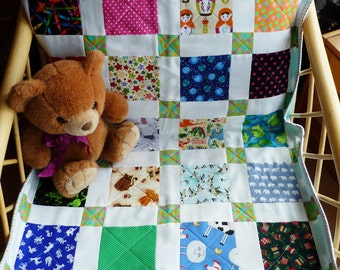 Patchwork baby quilt | Etsy